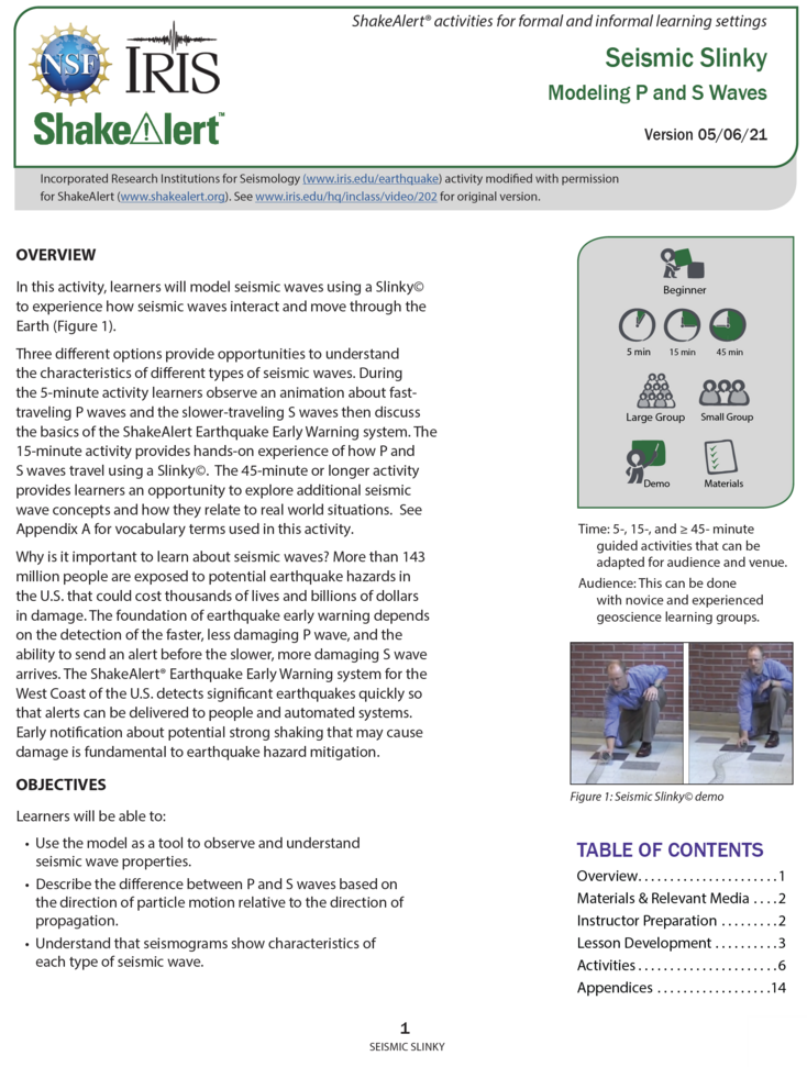 Seismic Slinky: Modeling P and S waves