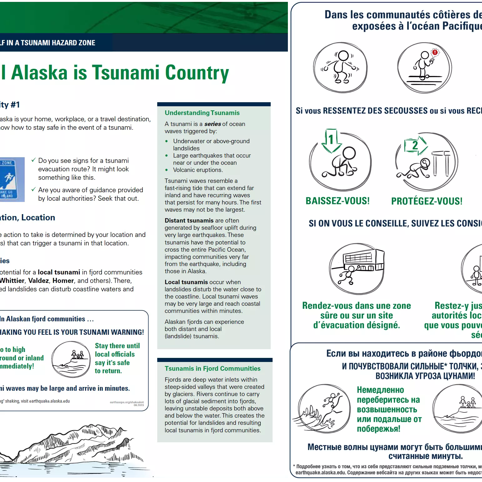 Coastal Alaska is Tsunami Country (in 9 languages)
