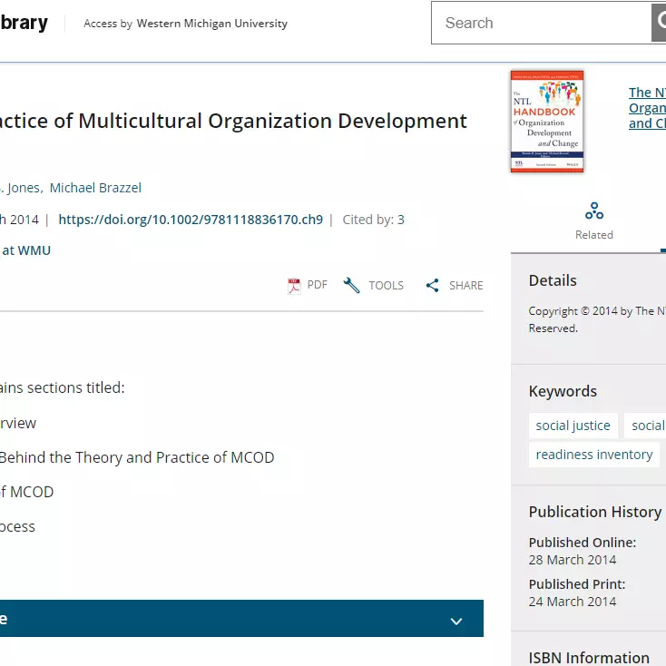 Theory and practice of multicultural organization development