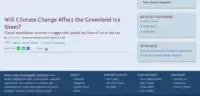 Will Climate Change Affect the Greenland Ice Sheet?