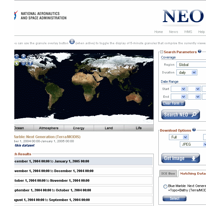 Part 4—Select NEO Data and Explore NEO Interface