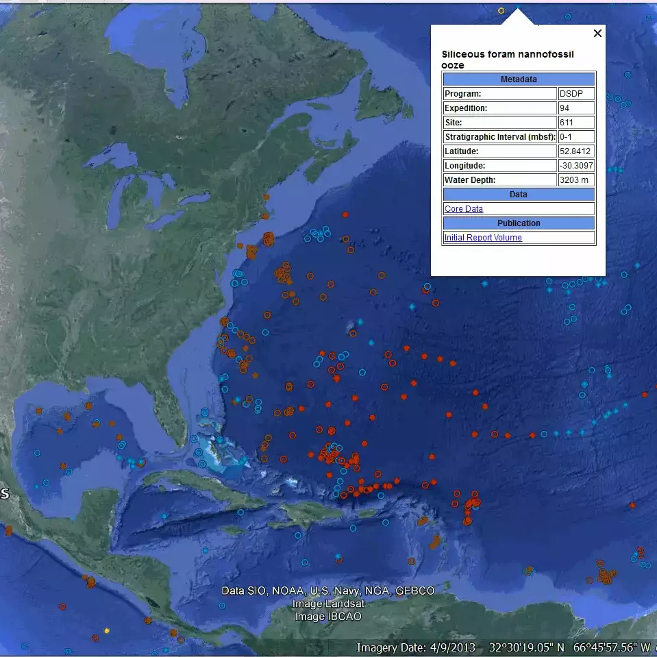 Exploring Marine Sediments Using Google Earth