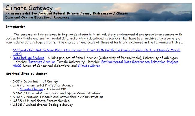 Climate Gateway Screenshot