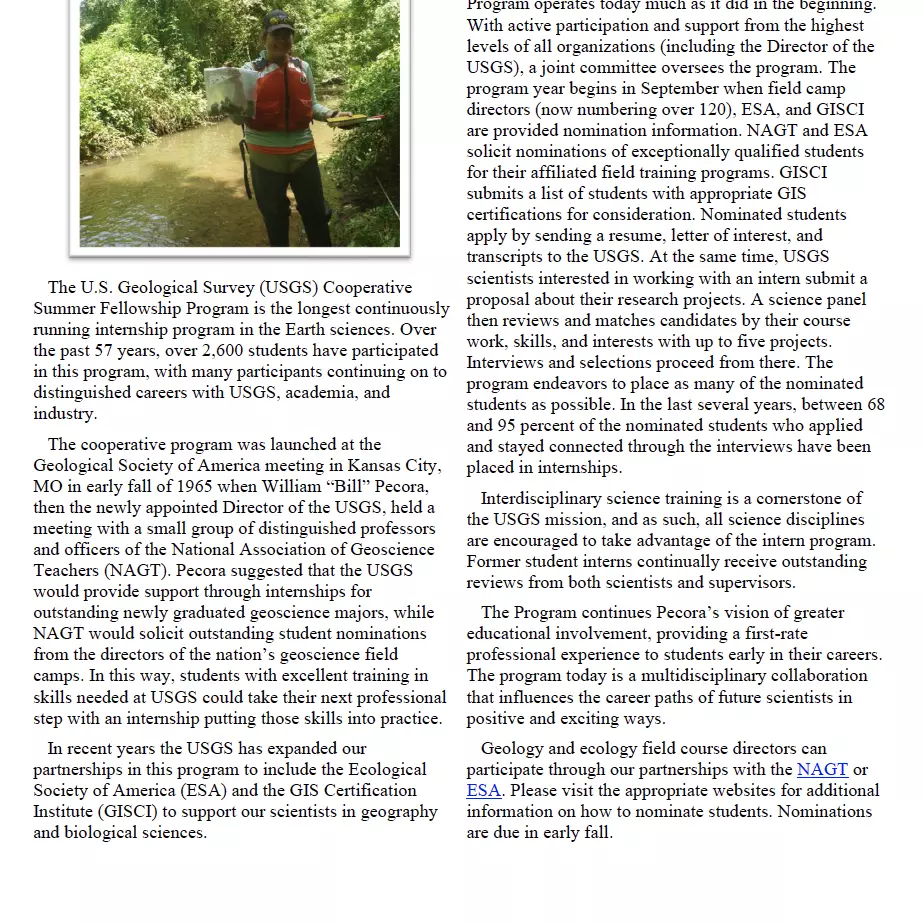 2022 NAGT/USGS Cooperative Summer Fellowship Program Interns