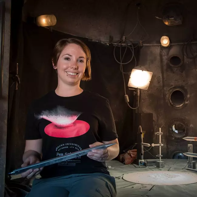 Stephanie at the Ames Vertical Gun Range
