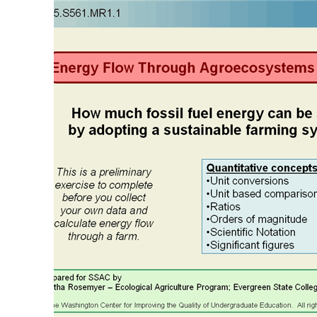 Energy Flow through Agroecosystems (Farms)