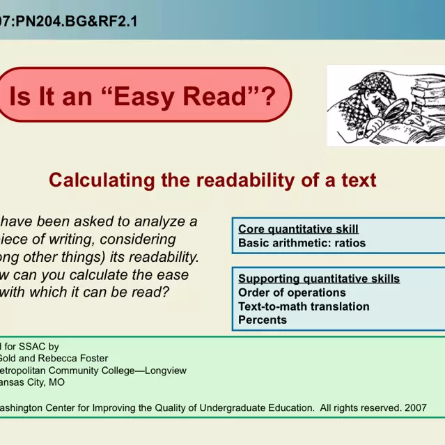 Calculating Readability
