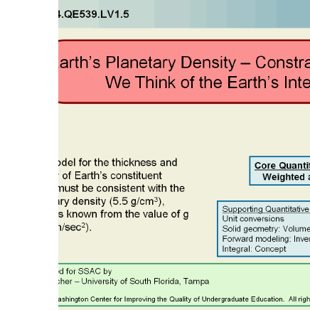 Earth's Planetary Density: Constraining What We Think about the Earth's ...