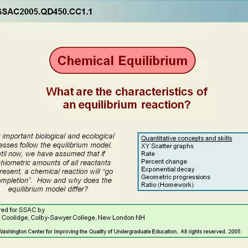 Chemical Equilibrium -- What Are the Characteristics of Equilibrium ...
