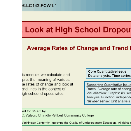 A Look at High School Dropout Rates: Average Rates of Change and Trend ...