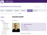David N. Rapp Homepage