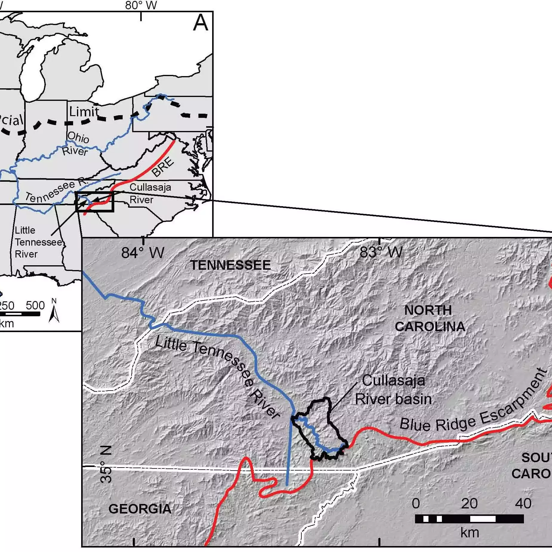 Knickpoint migration and landscape evolution, Cullasaja River Basin ...
