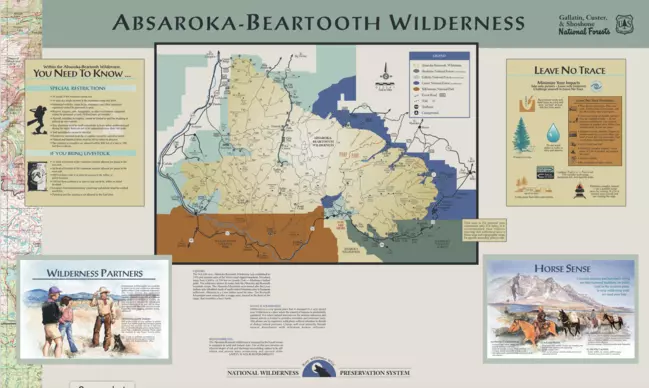 Absaroka-Beartooth Wilderness Trail Map